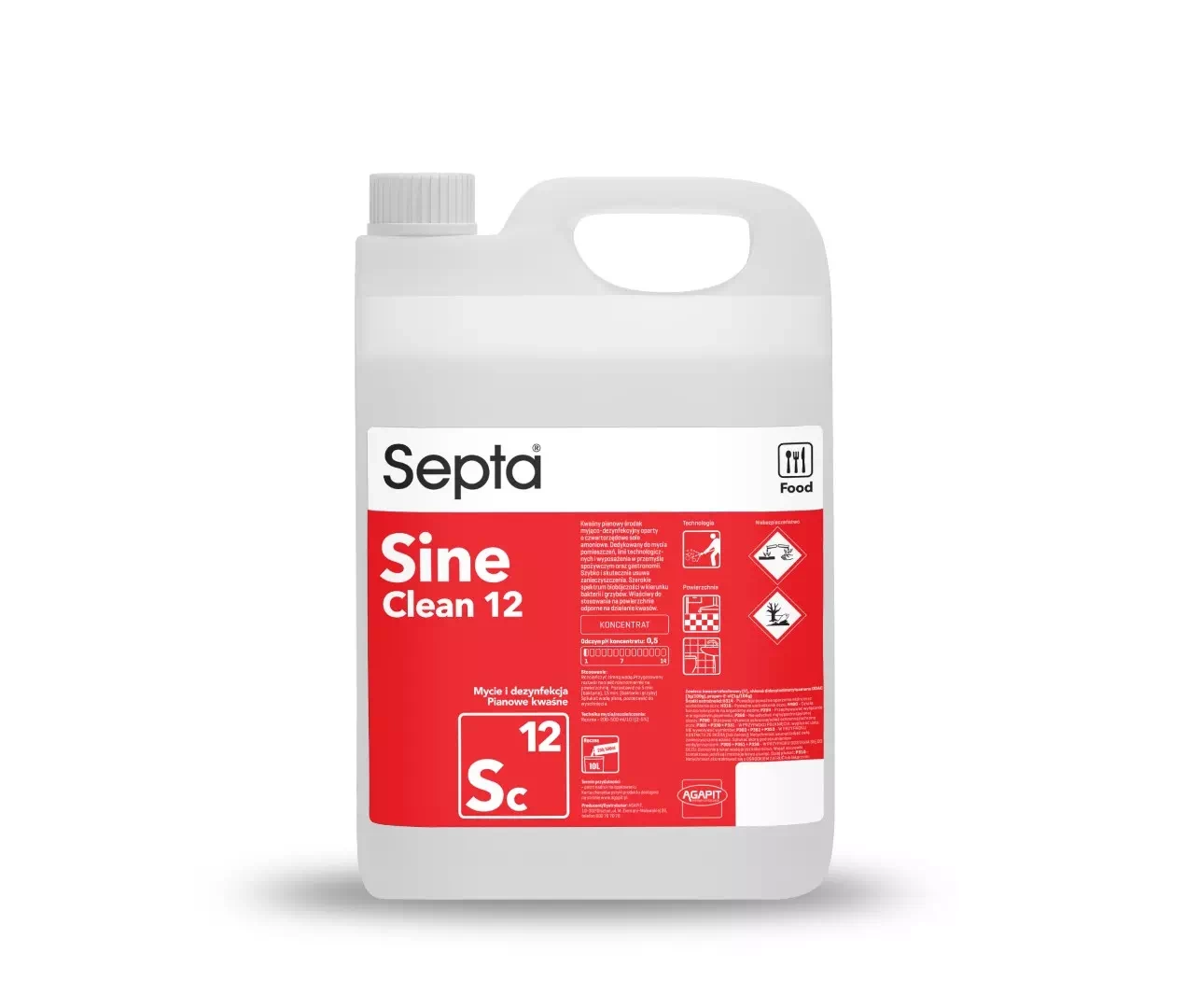 SEPTA SINE CLEAN 12 SC12 5L - płyn myjący i dezynfekujący do przemysłu ...