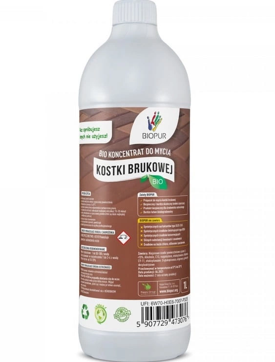 Skoncentrowany preparat do mycia kostki brukowej | Biopur O1 | 1L ...